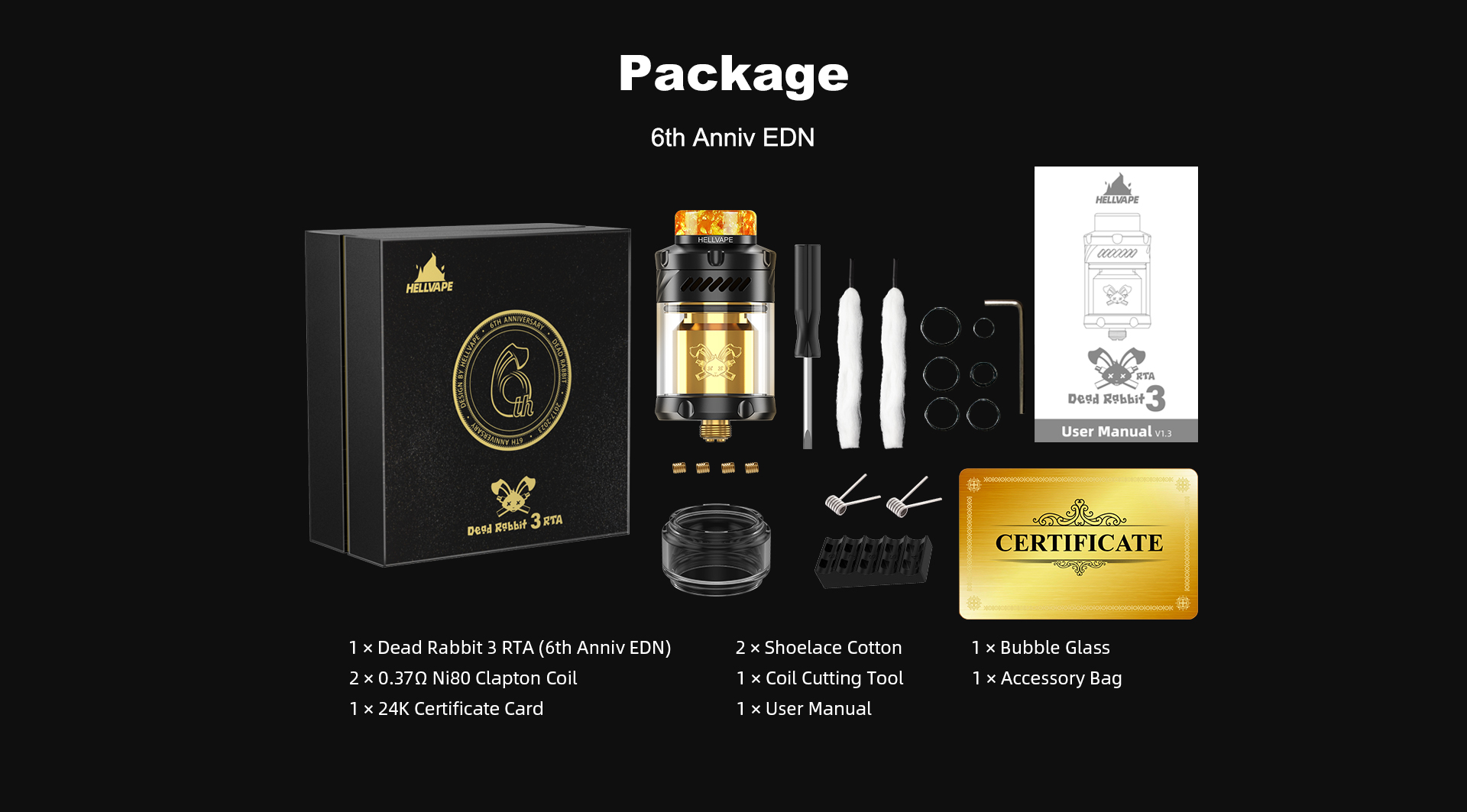 Dead Rabbit 3 RTA (6th Anniv EDN)-Hellvape - The DIY atomizer leading brand